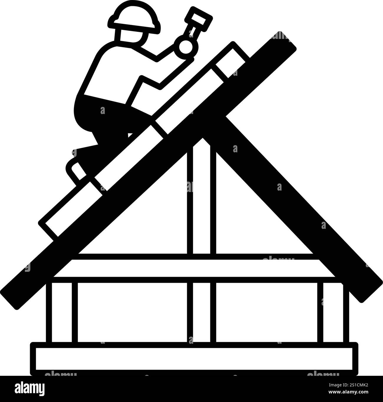 Man on roof hard hat Stock Vector Images - Alamy