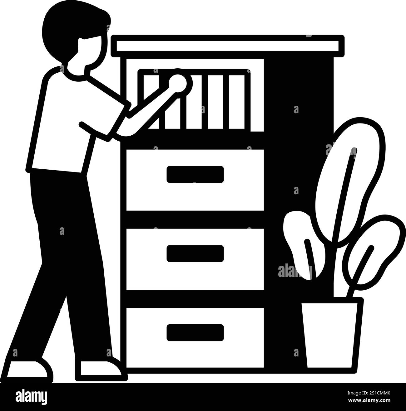 Man holding files folders Stock Vector Images - Alamy