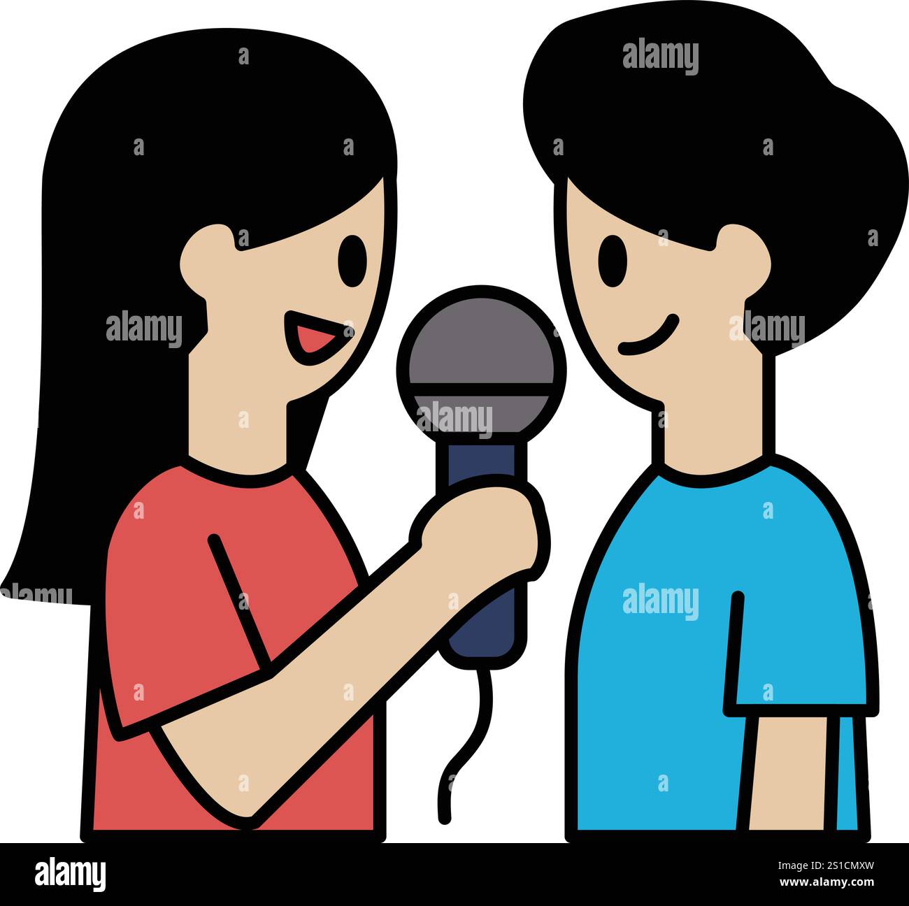 Radio studio interview boy Stock Vector Images - Alamy