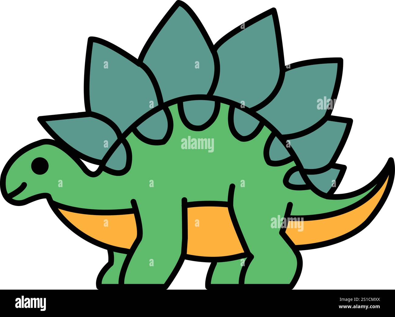 A cartoon drawing of a green dinosaur with a smile on its face. The ...