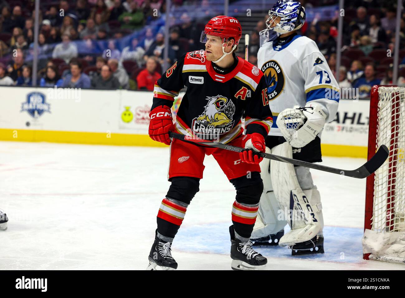 CLEVELAND, OH - JANUARY 02: Grand Rapids Griffins center Sheldon Dries ...
