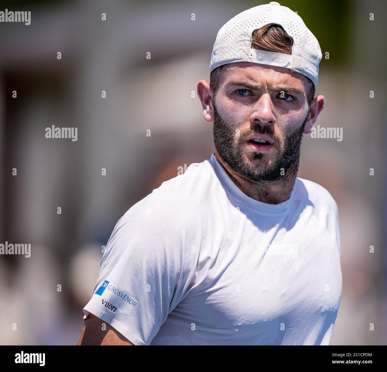 Canberra, Australia; 3rd Jan 2025: Jacob Fearnley of Great Britian is ...