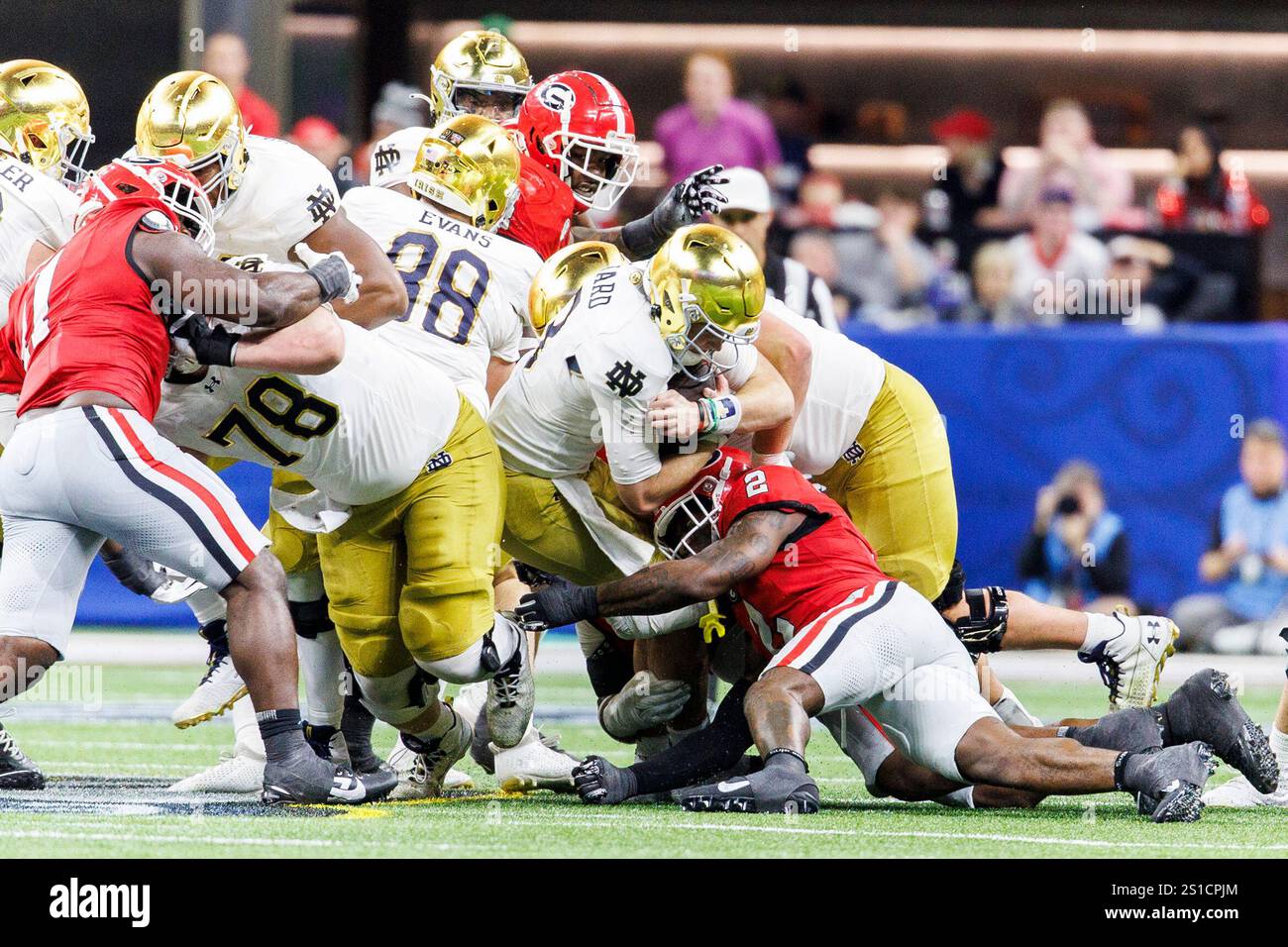 January 02, 2025: Notre Dame quarterback Riley Leonard (13) runs with ...