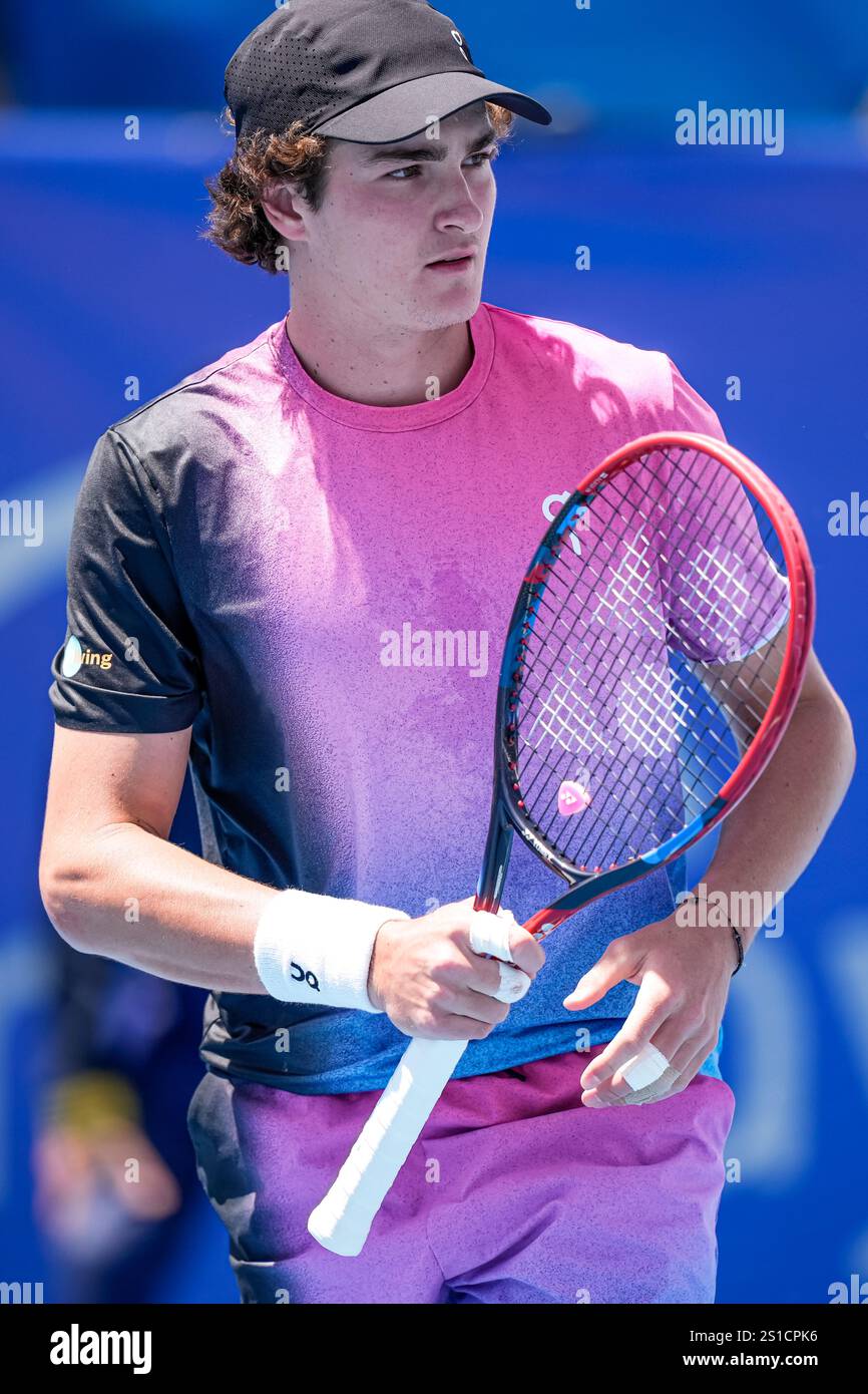 Canberra, Australia; 3rd Jan 2025: Joao Fonseca of Brazil is pictured ...