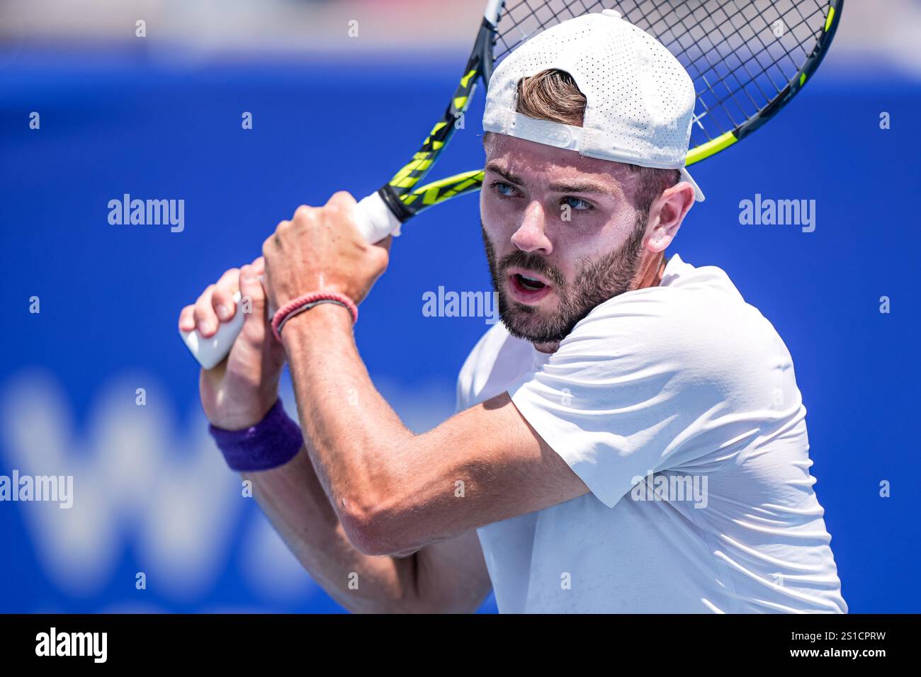 Canberra, Australia; 3rd Jan 2025: Jacob Fearnley of Great Britian is ...