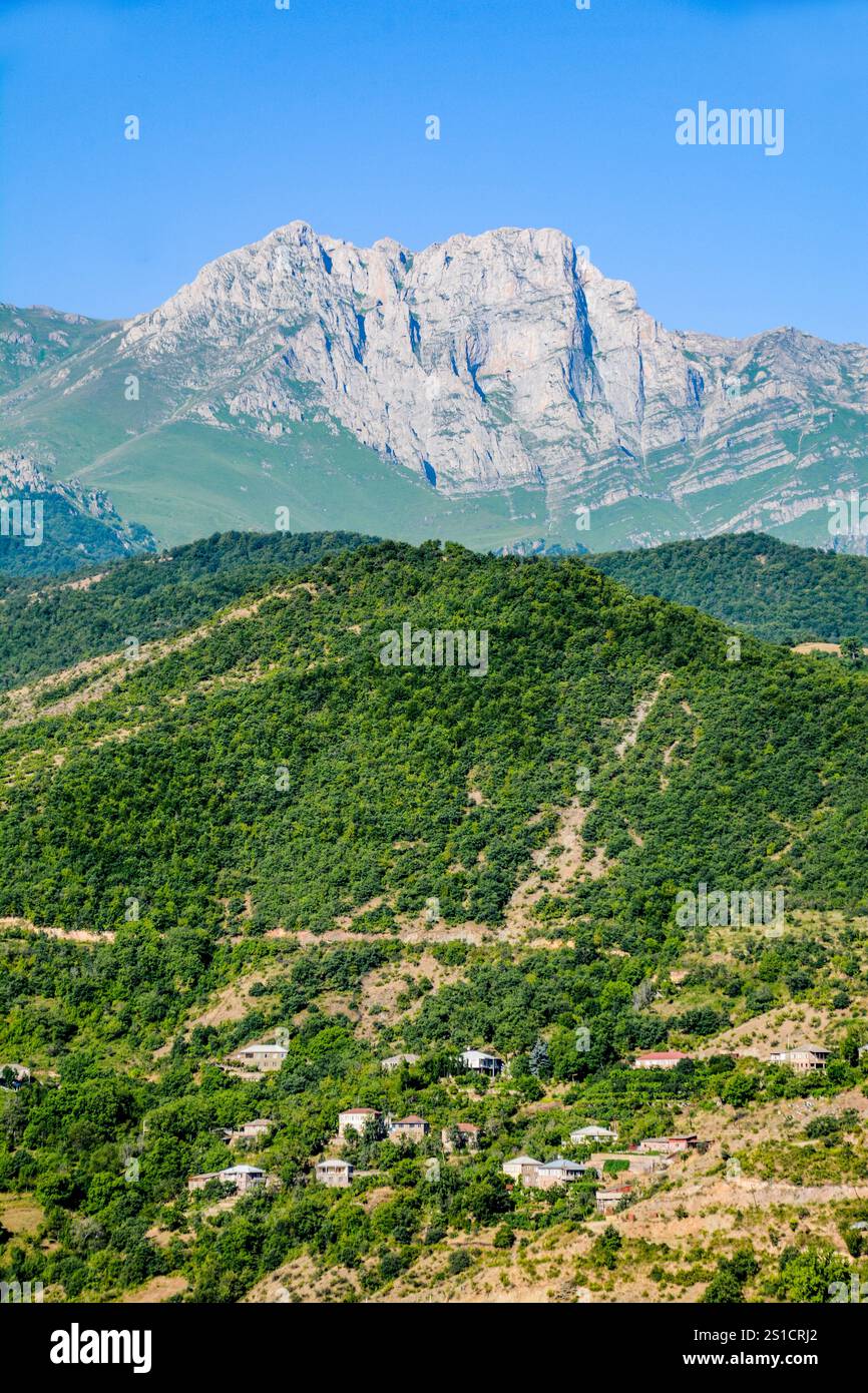 Mountain and amazing nature. Peak of the mountain. Top of Mount Khustup ...