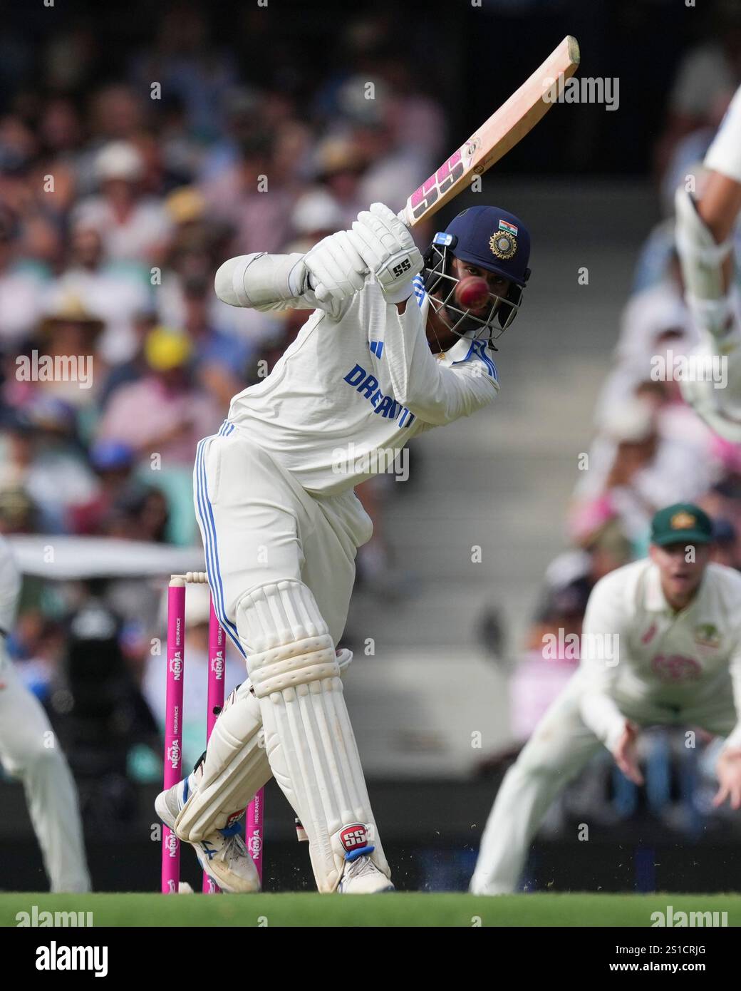 India's Washington Sundar bats during play on the first day of the ...