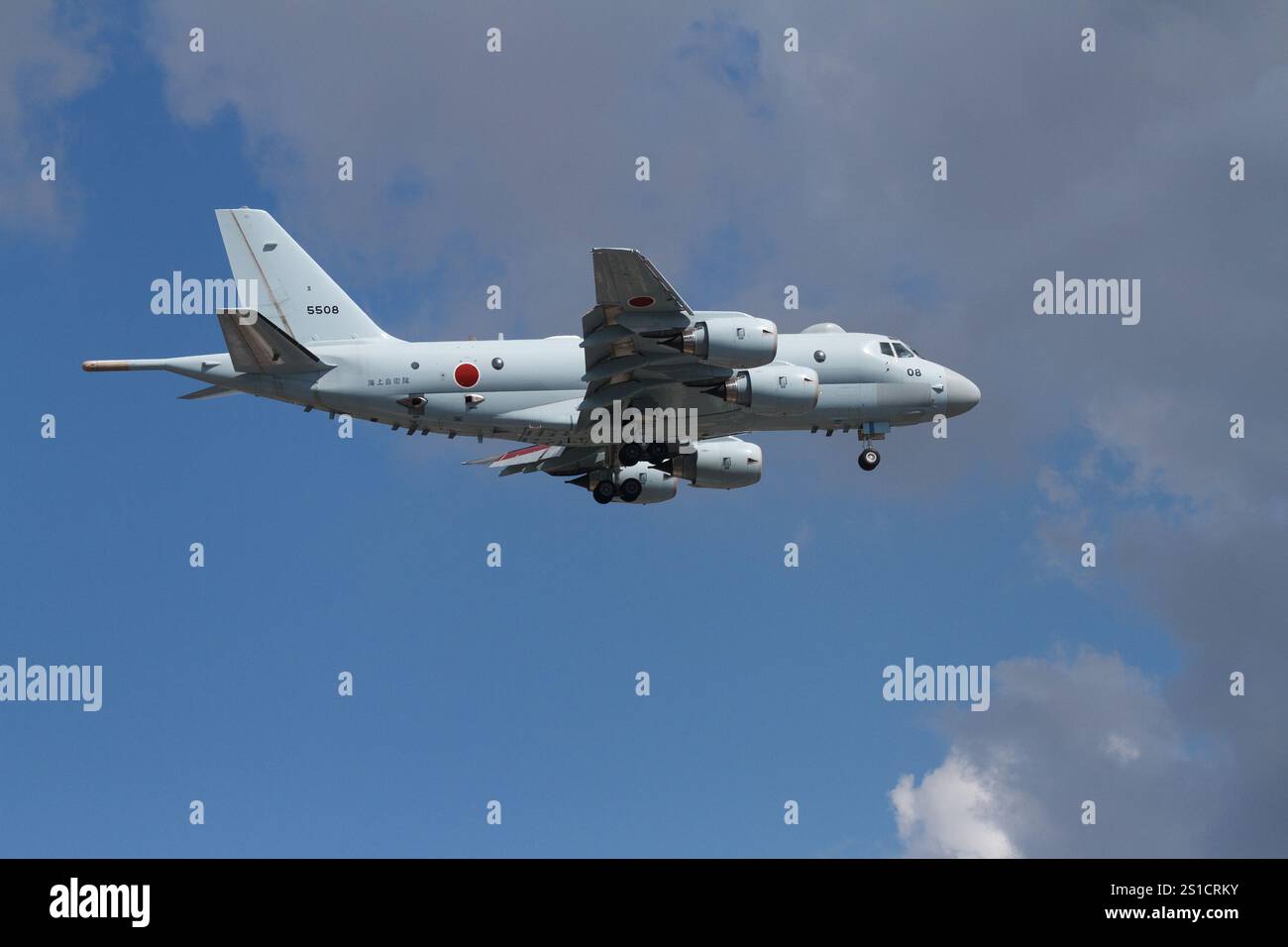 A Kawasaki P1 Maritime patrol aircraft with the Japanese Maritime Self ...