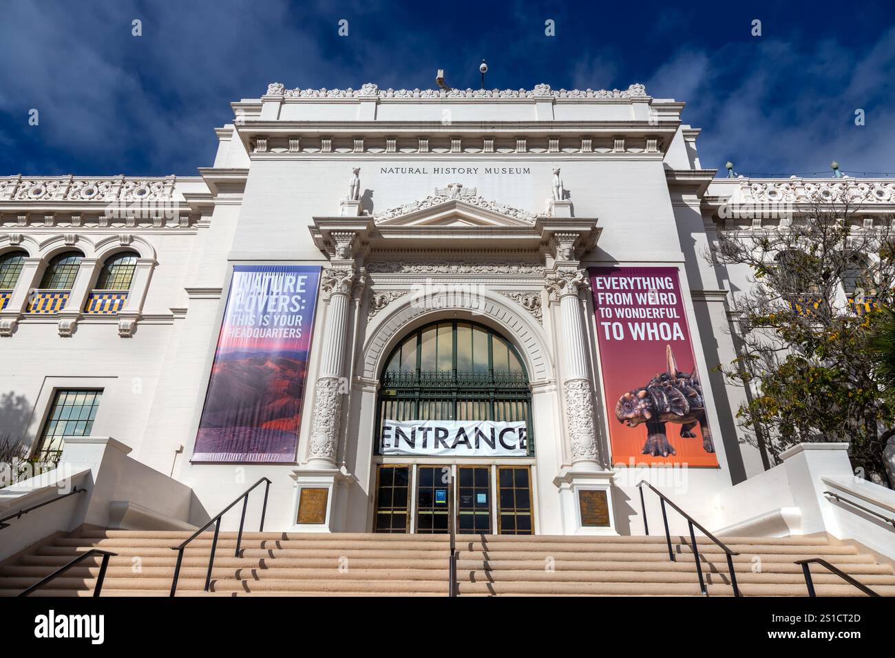 World Famous San Diego California US Balboa Park Natural History Museum Entrance Staircase ...