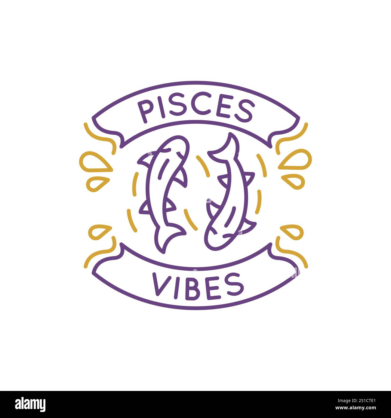 Simple Logo with Pisces icon Stock Vector Image & Art - Alamy