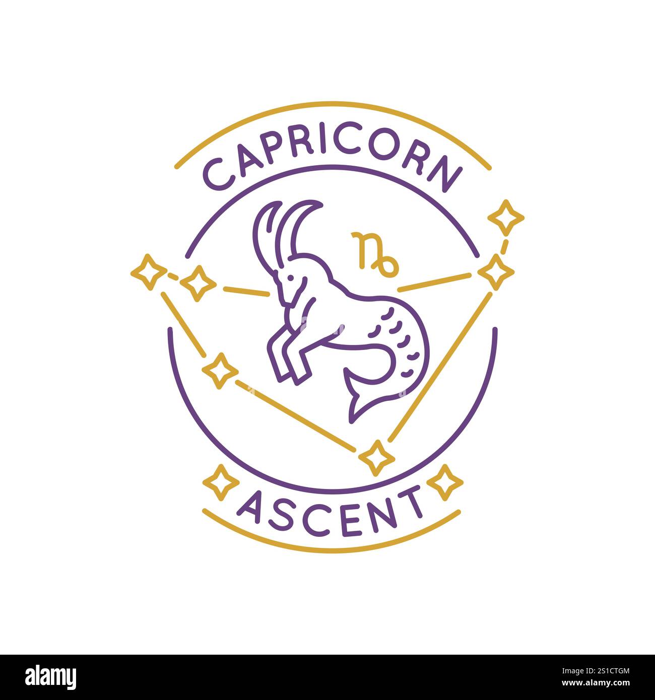 Simple Logo with Capricorn Zodiac Icon Stock Vector Image & Art - Alamy