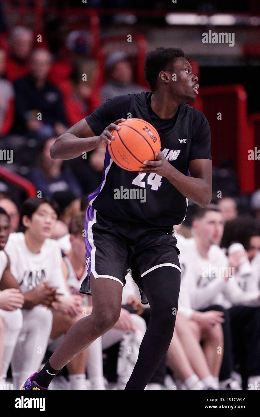 Portland forward Bol Dengdit controls the ball during the first half of ...