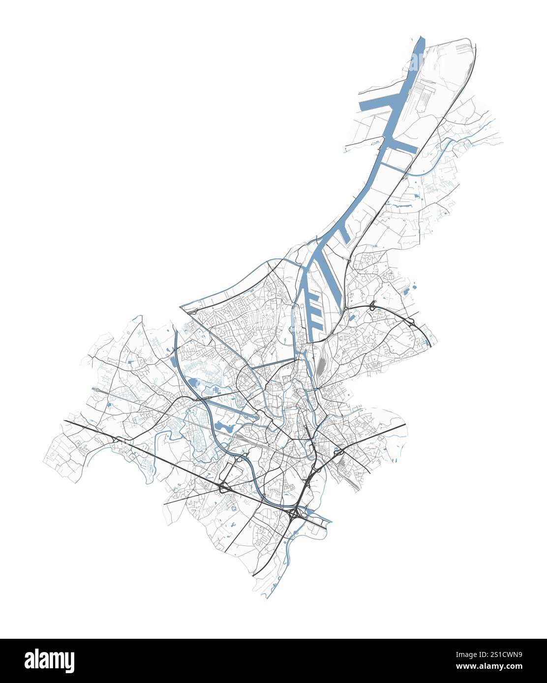 Ghent printable map Cut Out Stock Images & Pictures - Alamy