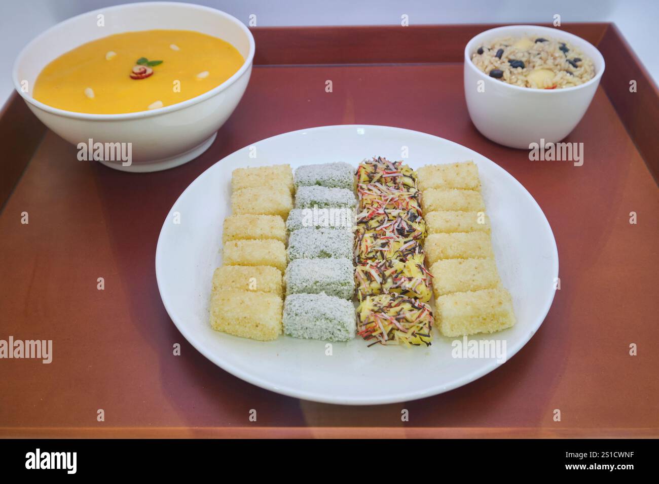 A fake, plastic food version of a typical, traditional rice based local ...