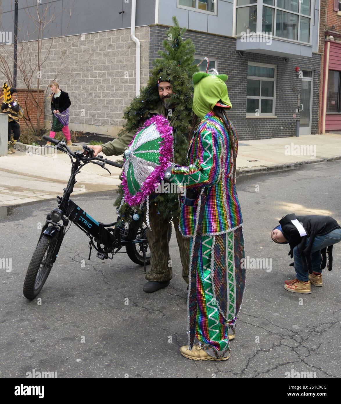 Scene from the annual New Year's Day Mummer's parade in Philadelphia ...