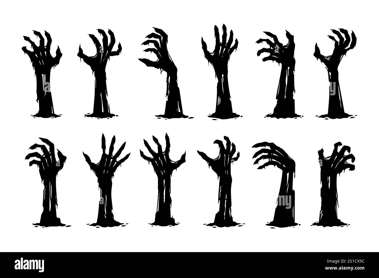 Zombie hands silhouette Stock Vector Images - Alamy