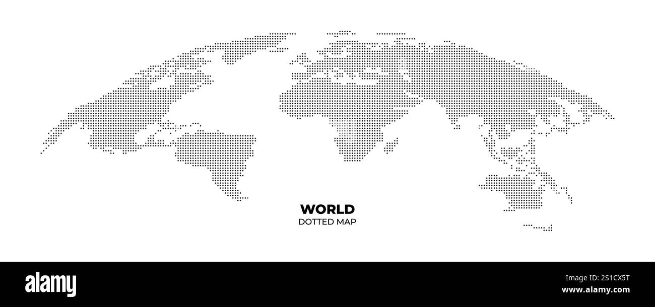 black halftone dotted world map illustration vector Stock Vector Image ...