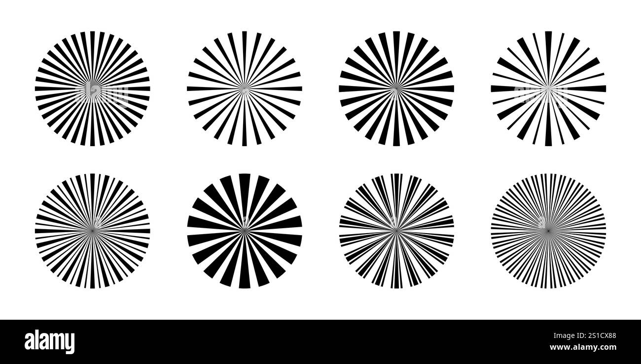 various radial sunburst shape collection Stock Vector Image & Art - Alamy