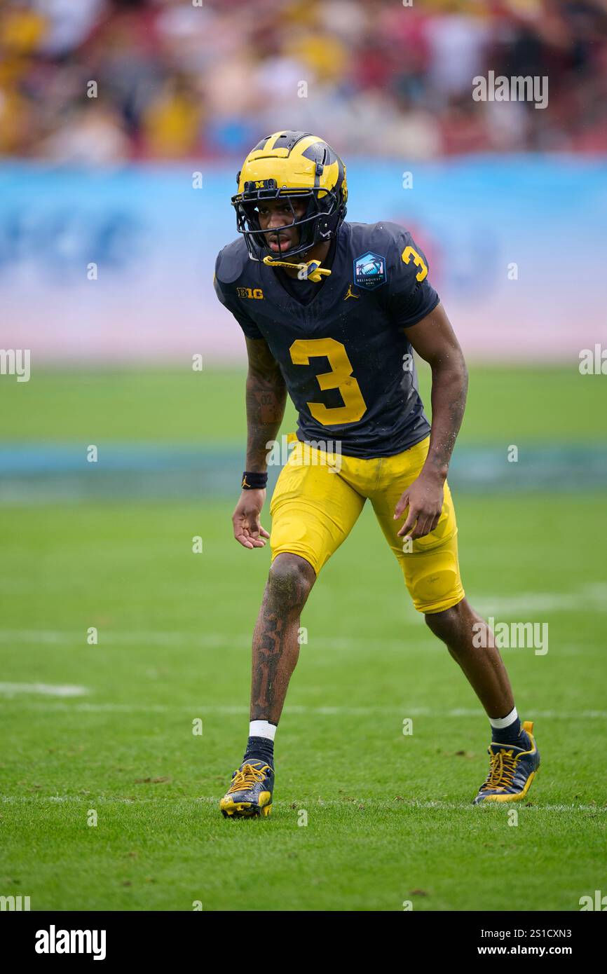 Tampa, Florida, USA. 31st Dec, 2024. Michigan wide receiver Fredrick ...