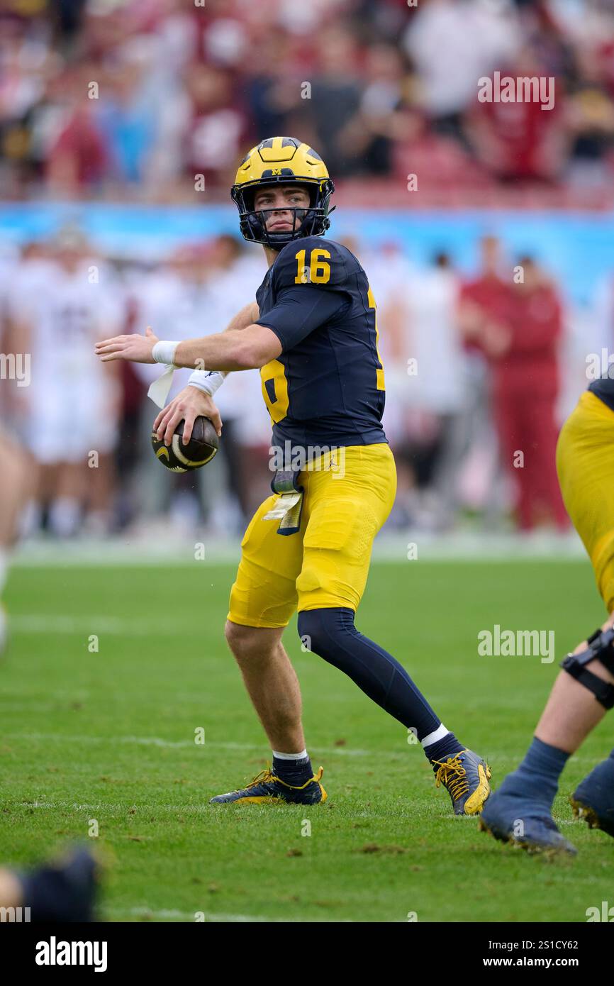 December 31, 2024: Michigan quarterback Davis Warren (16) passing ...