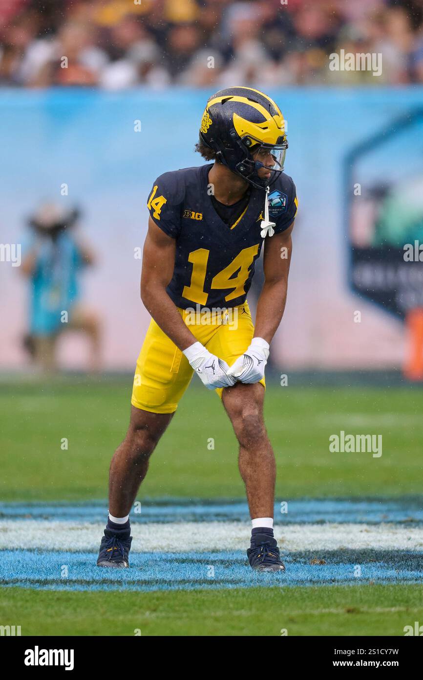 Tampa, Florida, USA. 31st Dec, 2024. Michigan wide receiver Channing ...