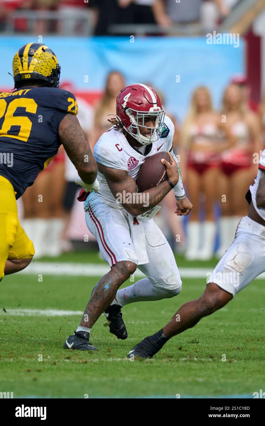 Tampa, Florida, USA. 31st Dec, 2024. Alabama quarterback Jalen Milroe ...
