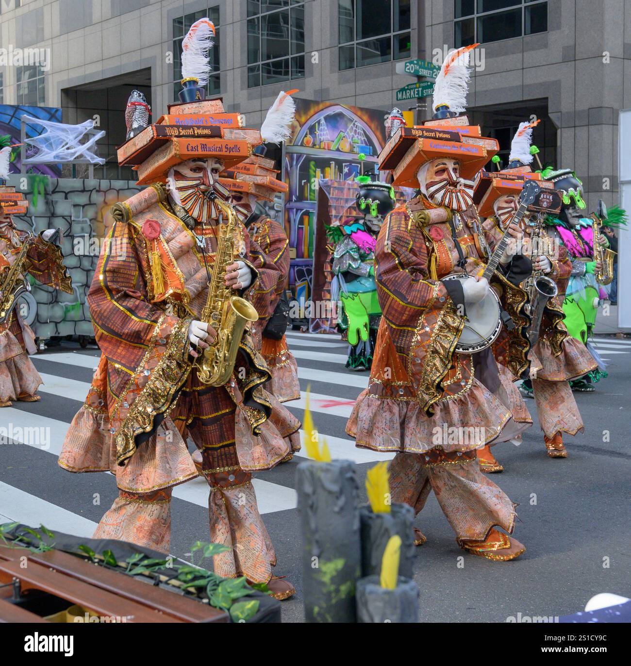 Scene from the annual New Year's Day Mummer's parade in Philadelphia ...