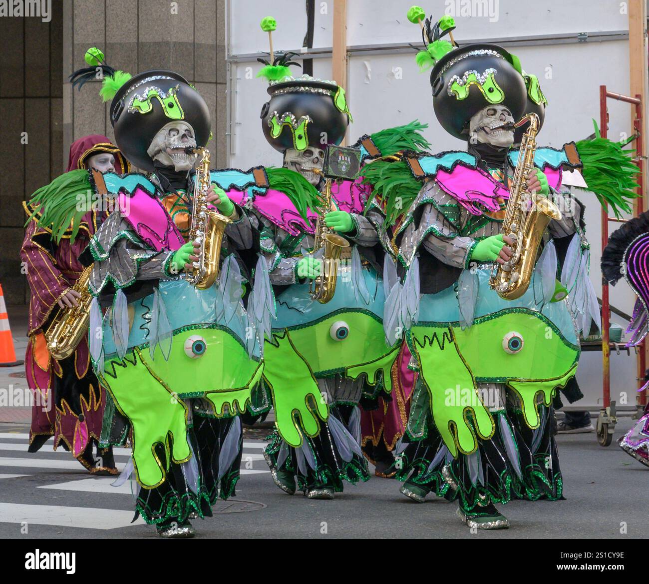 Scene from the annual New Year's Day Mummer's parade in Philadelphia ...