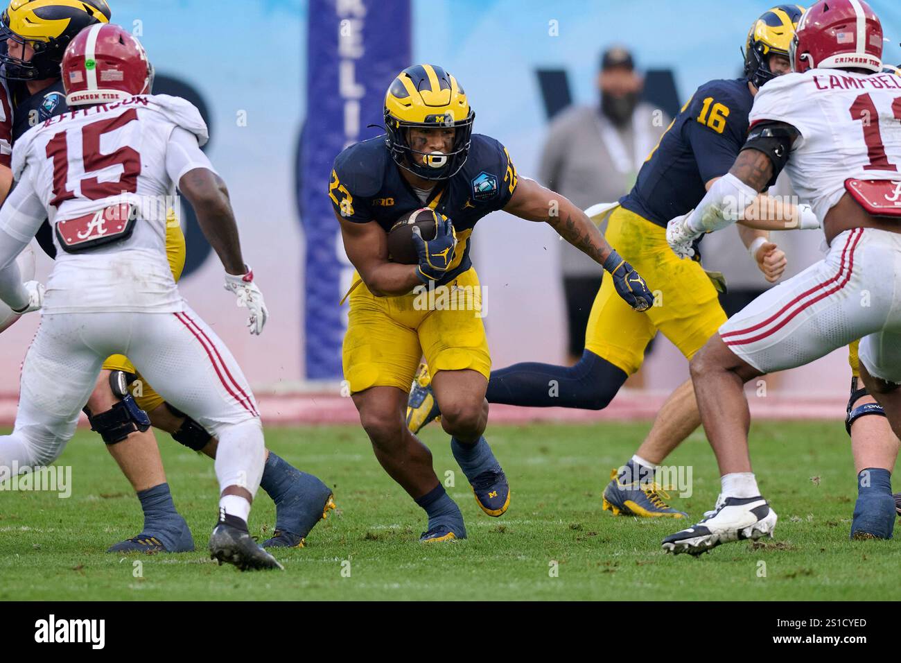 Tampa, Florida, USA. 31st Dec, 2024. Michigan running back Jordan ...