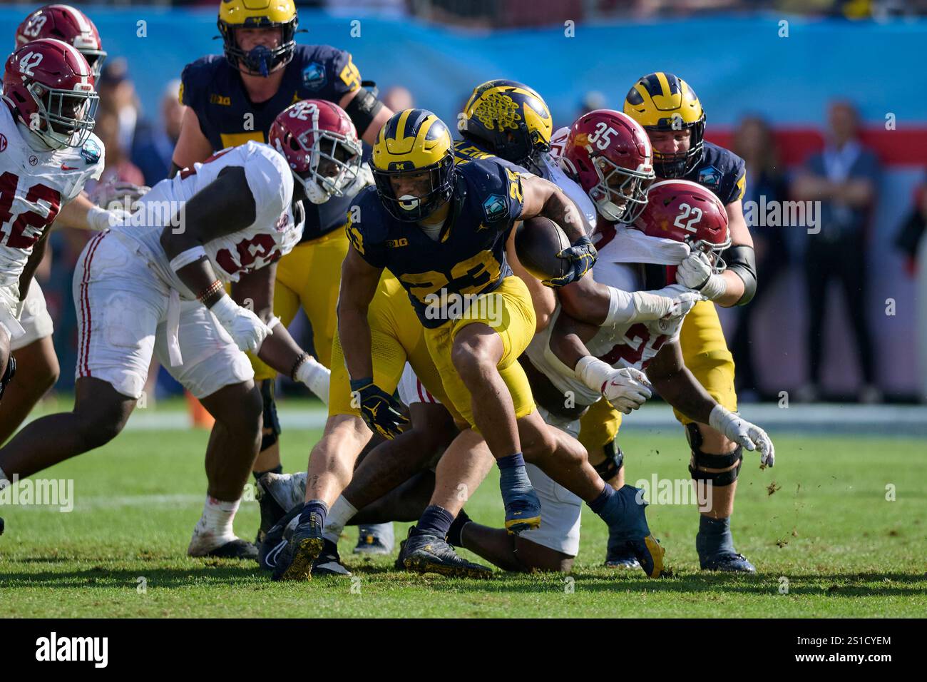 Tampa, Florida, USA. 31st Dec, 2024. Michigan running back Jordan ...