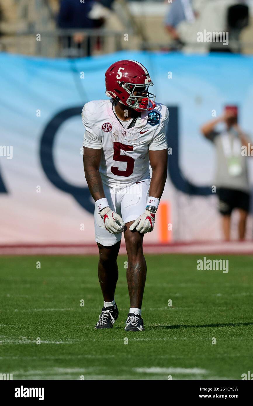 Tampa, Florida, USA. 31st Dec, 2024. Alabama wide receiver Germie ...