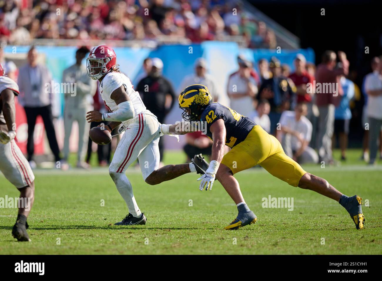 Tampa, Florida, USA. 31st Dec, 2024. Alabama quarterback Jalen Milroe ...