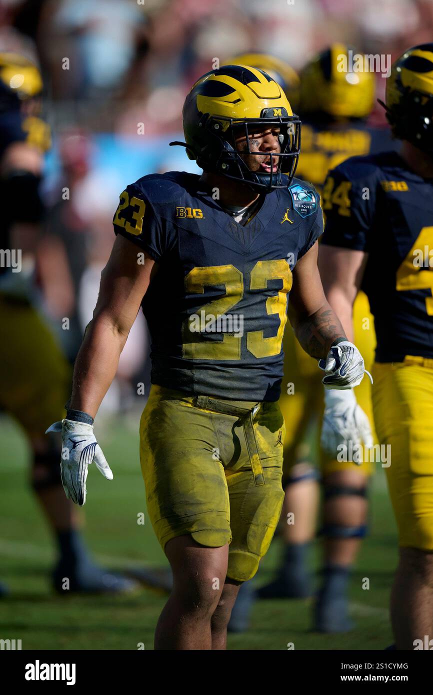 Tampa, Florida, USA. 31st Dec, 2024. Michigan running back Jordan ...