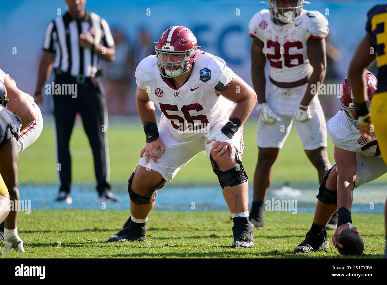 Tampa, Florida, USA. 31st Dec, 2024. Alabama offensive lineman Geno ...
