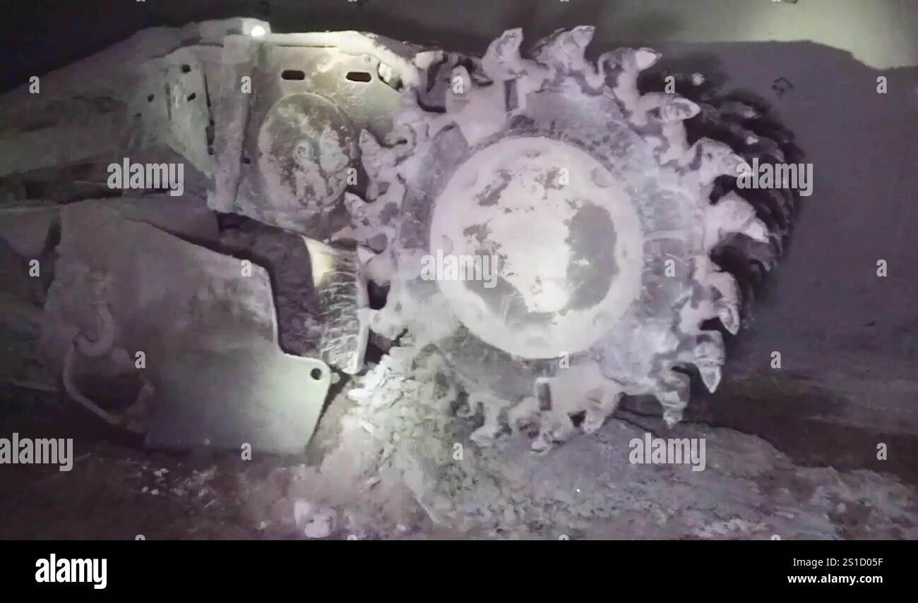 Grab from PA video of machinery in Boulby Mine, in North Yorkshire, one ...
