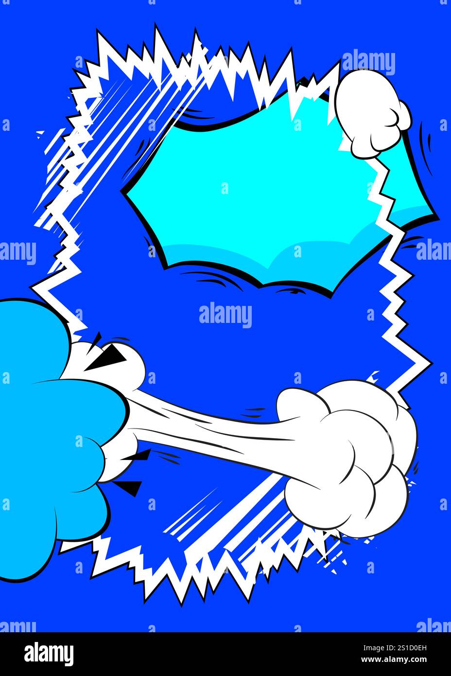 Cartoon Blue and White, comic book background. Retro vector comics pop ...