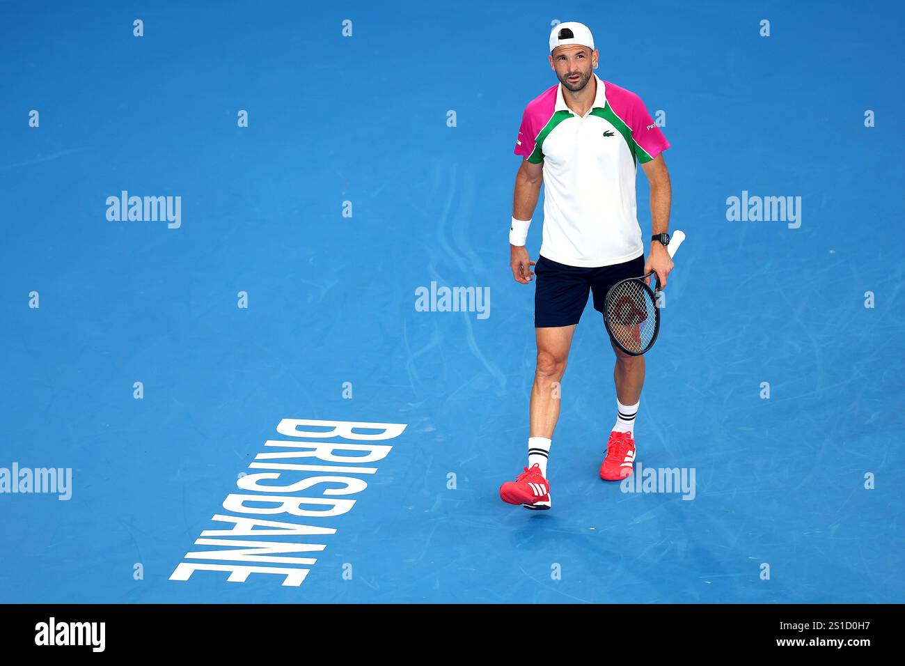 Bulgaria's Grigor Dimitrov looks on during his match against Australia ...