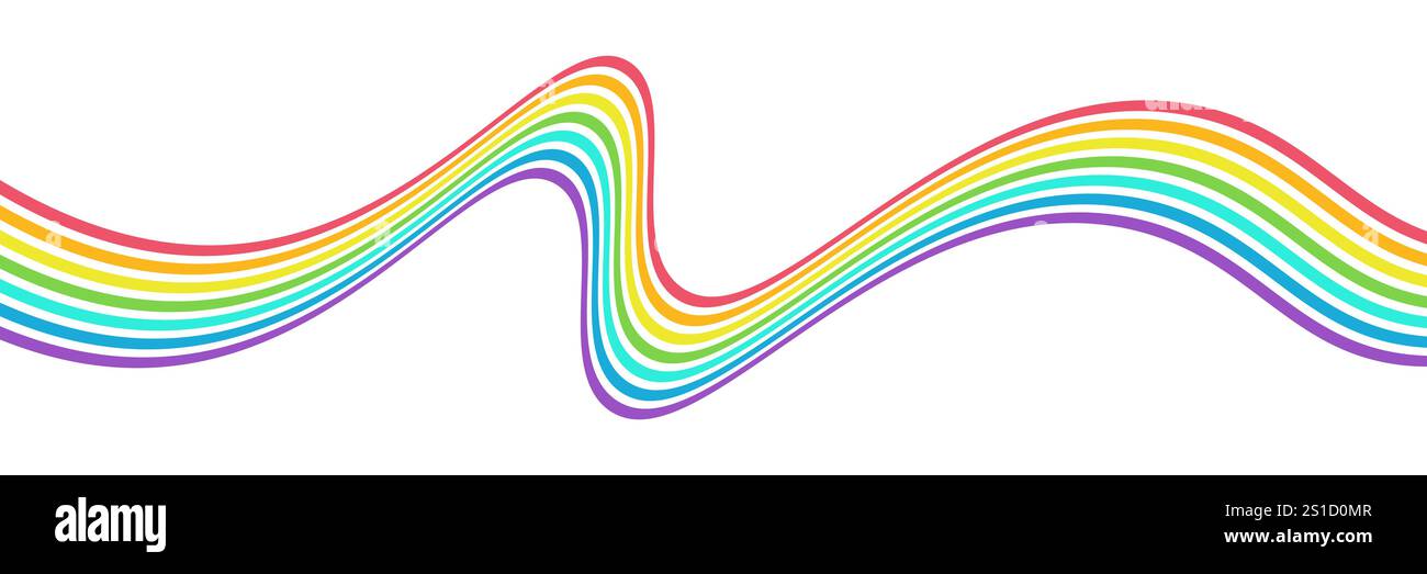 rainbow wavy color lines illustration Stock Vector Image & Art - Alamy
