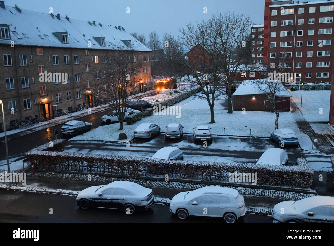 Copenhagen/ DenmarK/02 JANUARY 2025/ danish weather snow fall in ...