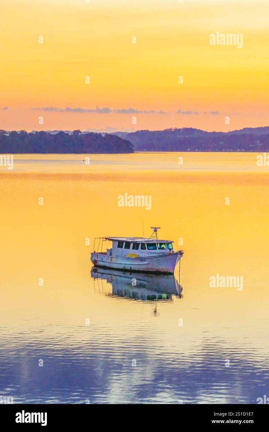 Aerial Sunrise over Brisbane Water at Koolewong Waterfront from Tascott ...