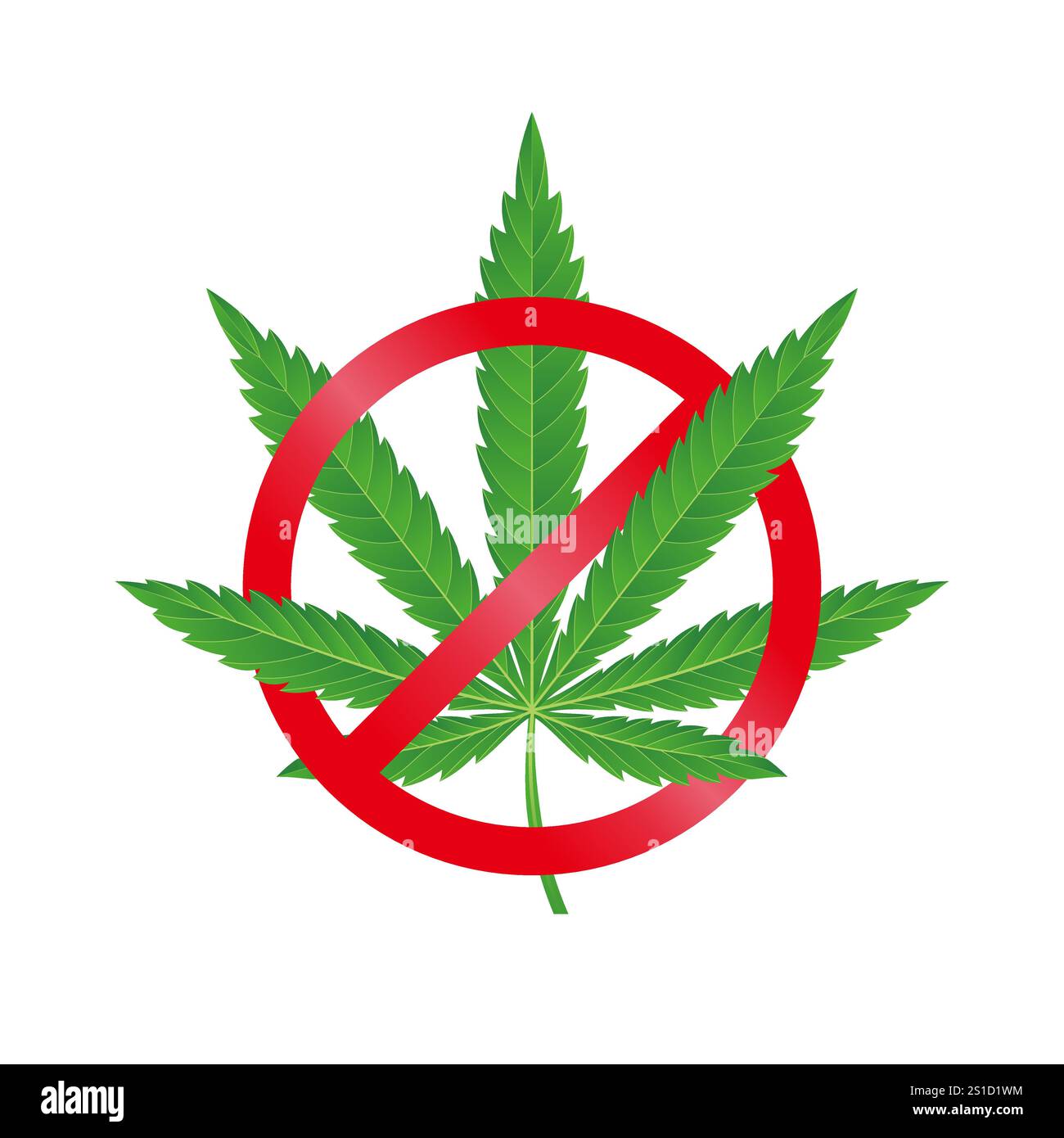Marijuana ban illustration ban Cut Out Stock Images & Pictures - Alamy