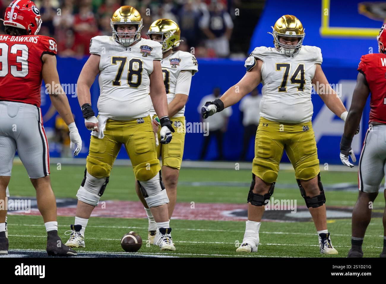 Notre Dame Fighting Irish offensive lineman Pat Coogan (78) and Billy ...