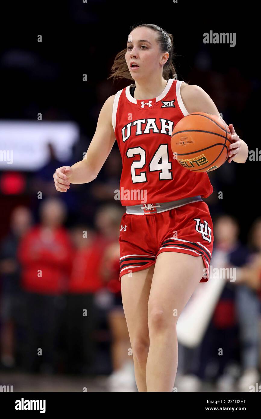 TUCSON, AZ - DECEMBER 31: Utah Utes guard Kennady McQueen #24 during a ...