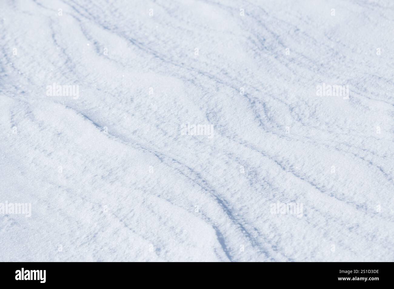 Natural diagonal wavy lines on surface of fresh white snow Stock Photo ...