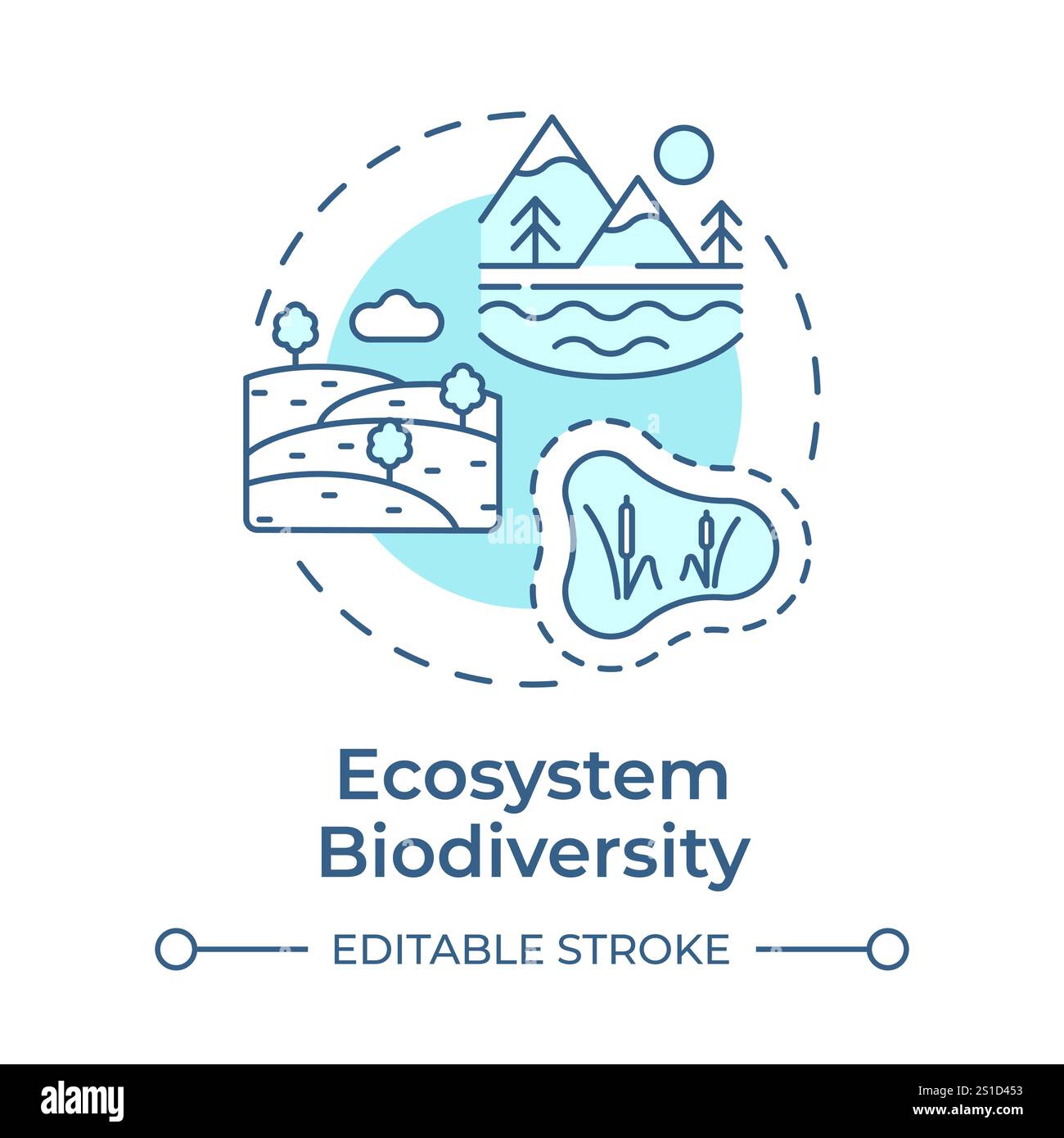 Ecosystem biodiversity soft blue concept icon Stock Vector Image & Art ...