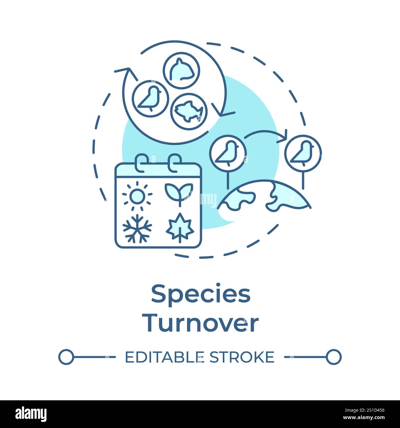 Species turnover soft blue concept icon Stock Vector Image & Art - Alamy