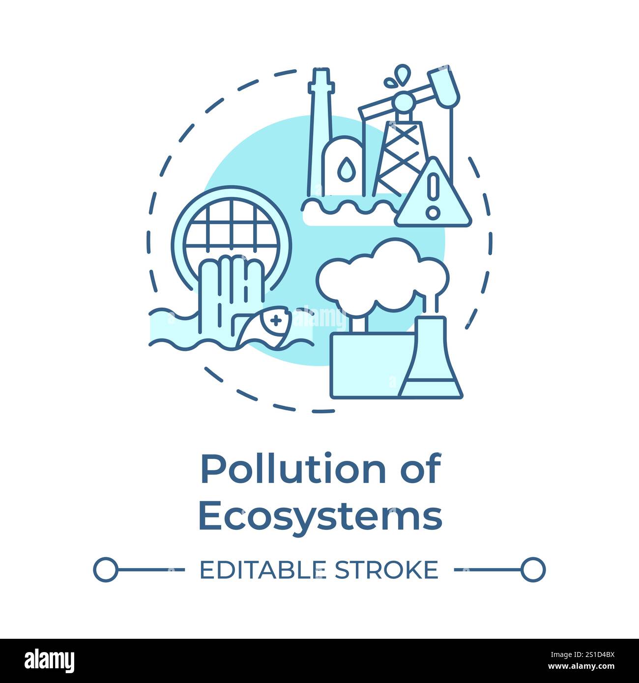 Pollution of ecosystem soft blue concept icon Stock Vector Image & Art ...