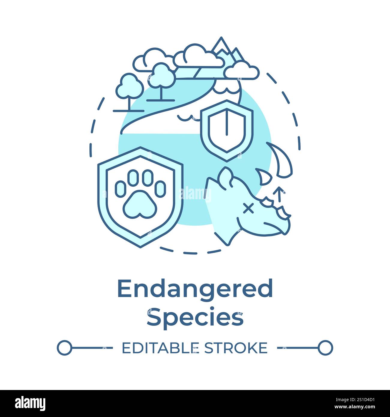 Endangered species soft blue concept icon Stock Vector Image & Art - Alamy