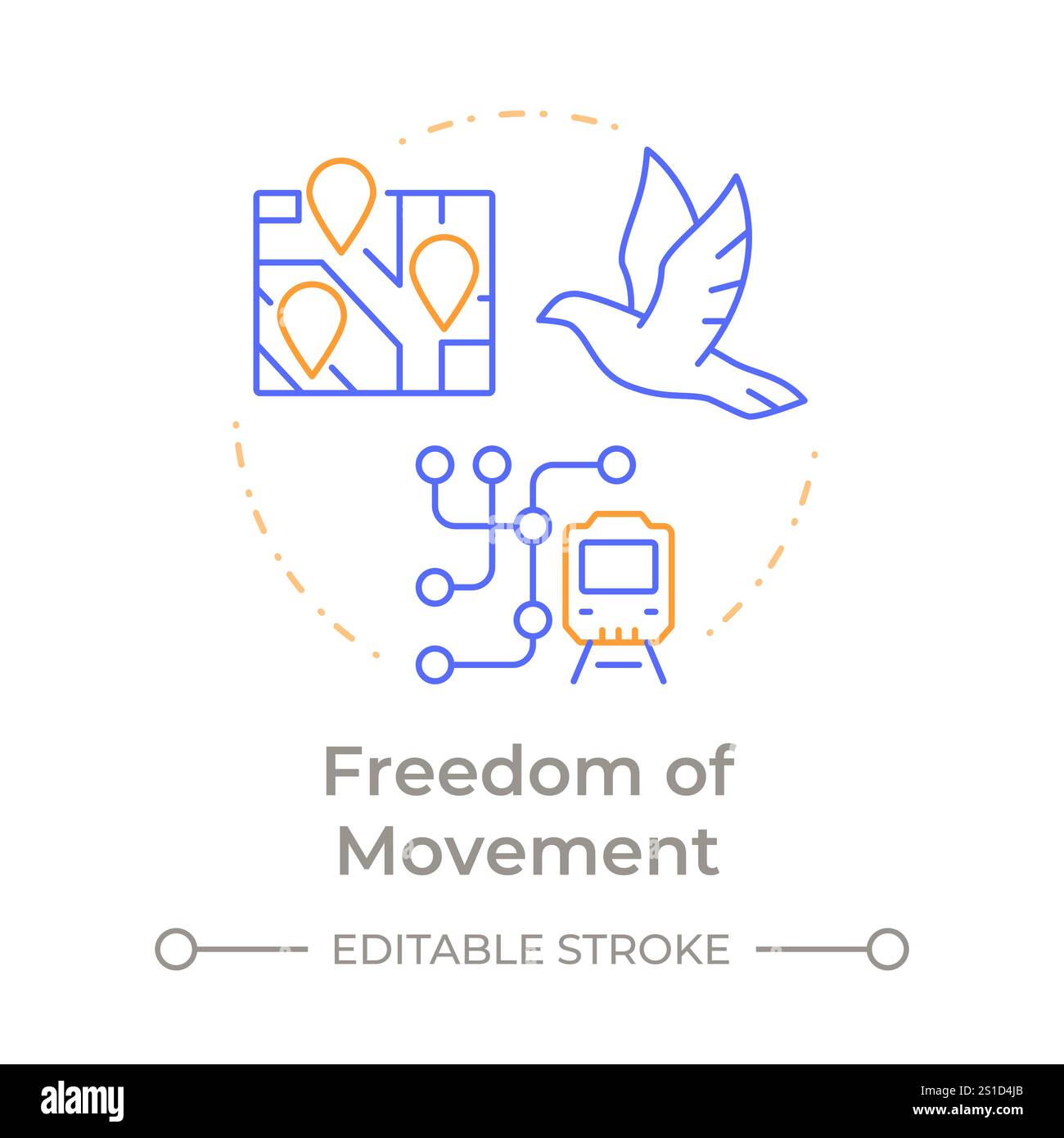 Movement freedom duo tone concept icon Stock Vector Image & Art - Alamy