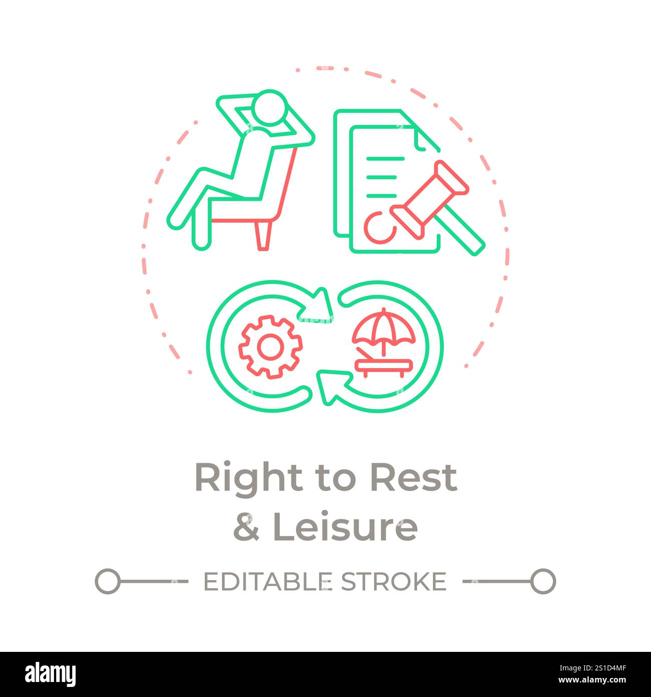 Right to rest and leisure duo tone concept icon Stock Vector Image ...